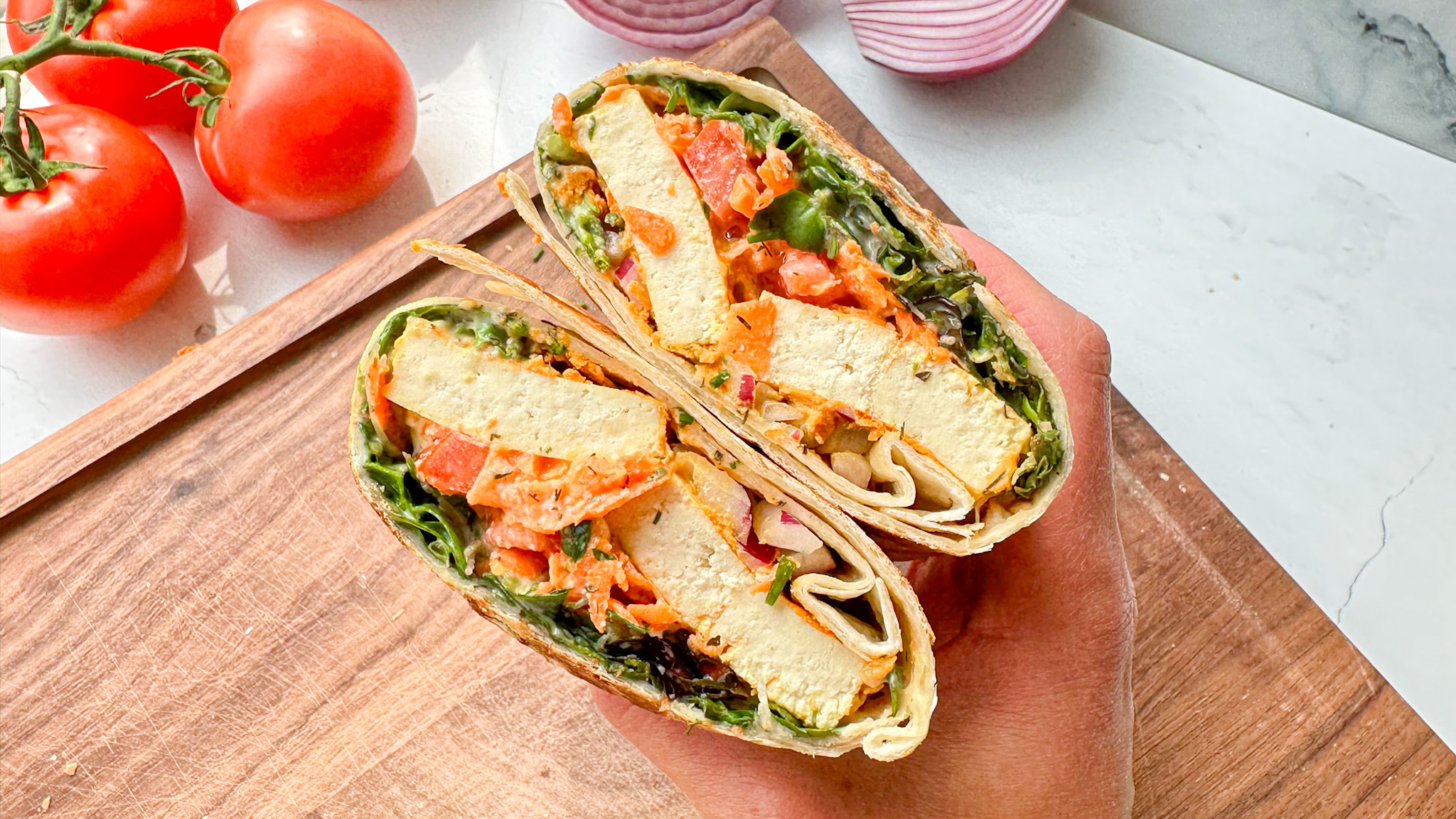 Buffalo Tofu Wrap - That Vegan Babe
